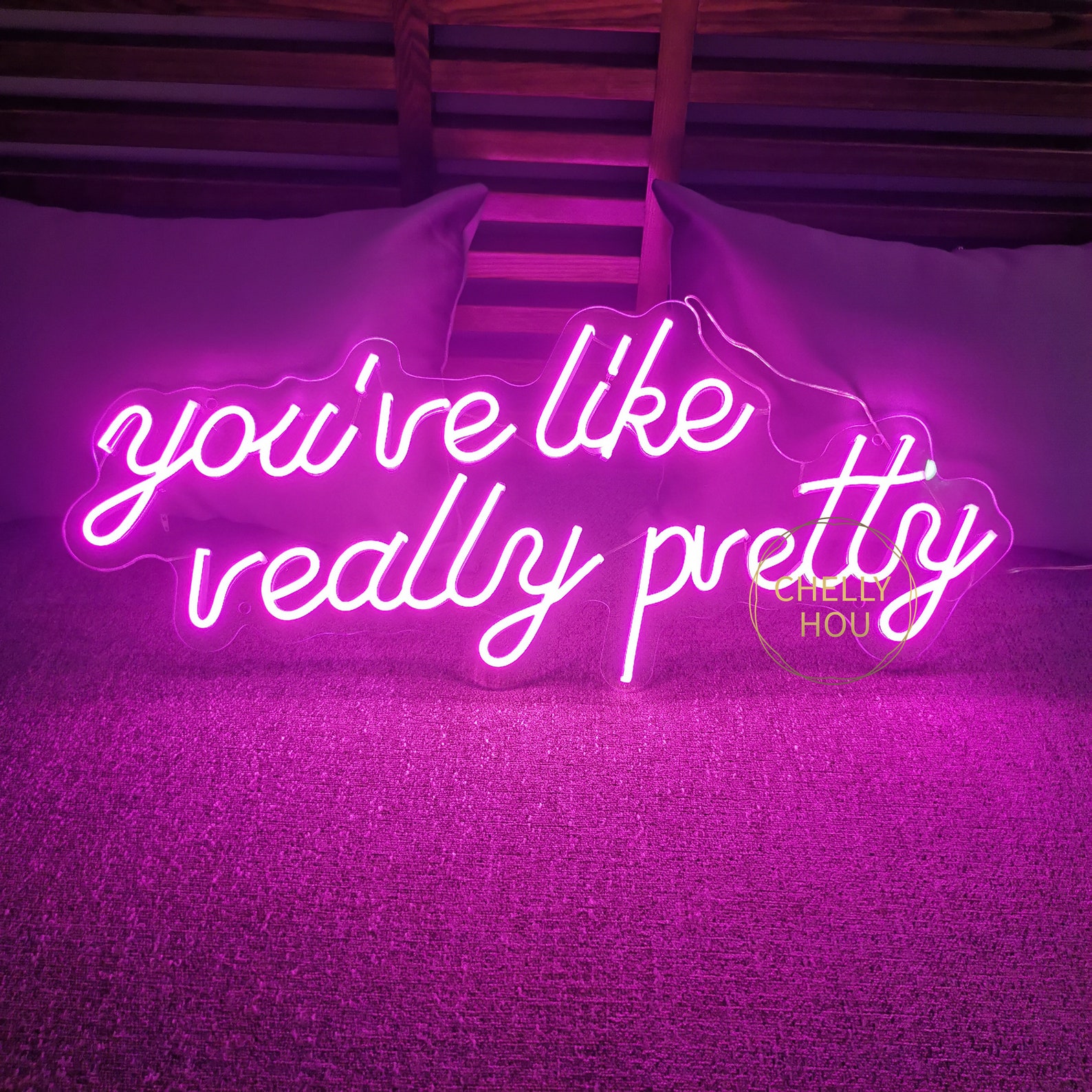 Custom You're Like Really Pretty Neon Sign Bedroom Pink - Etsy