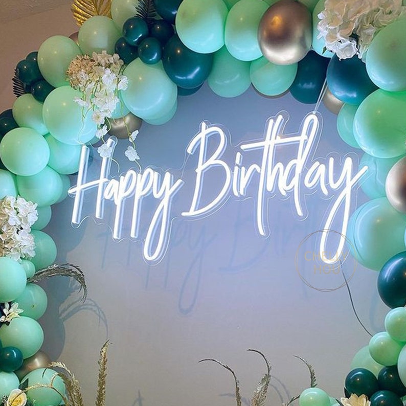 Custom Happy Birthday Neon Sign Flex Led Custom Birthday Party | Etsy ...