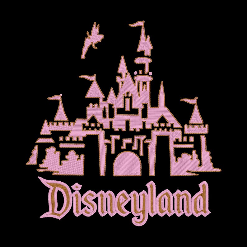 Disney Embroidery File Disneyland Castle Silhouette With Outline 4 ...