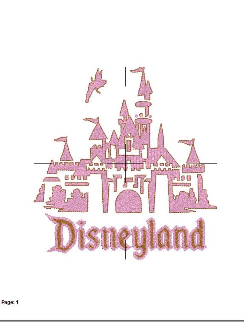 Disney Embroidery File Disneyland Castle Silhouette With Outline 4 ...
