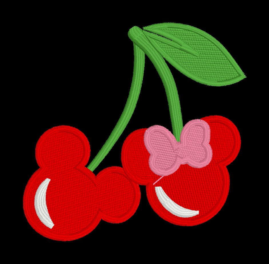 Mickey and Minnie Mouse Cherries Sketch Embroidery Design - Etsy