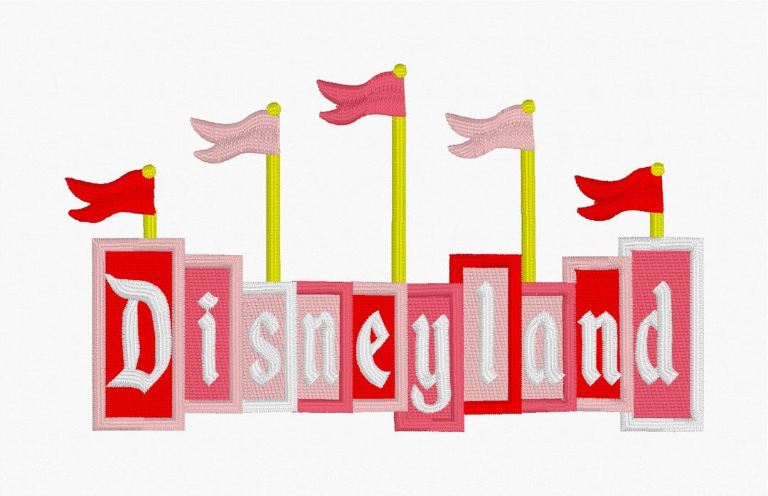 Disneyland Flags Embroidery Design 4 Sizes - Etsy