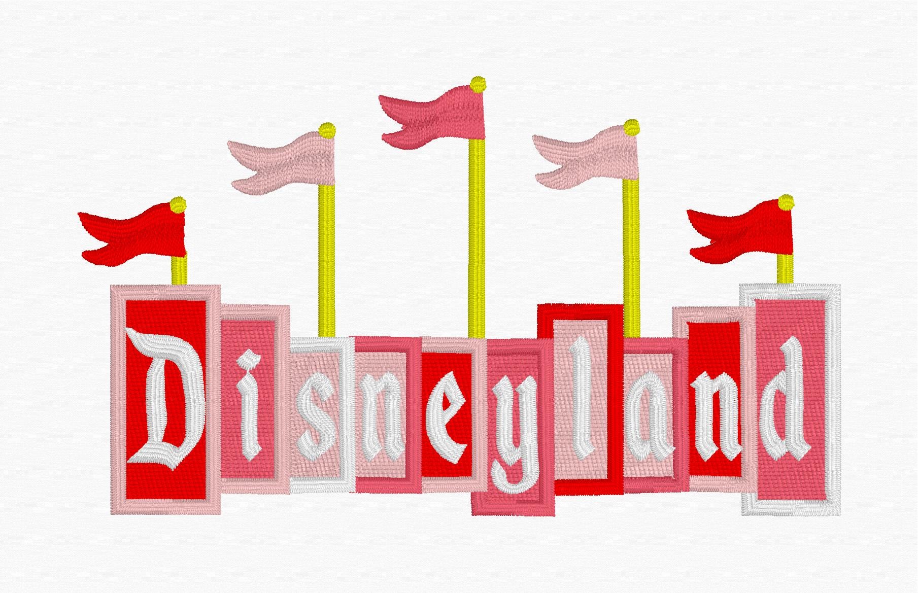 Disneyland Flags Embroidery Design 4 Sizes - Etsy