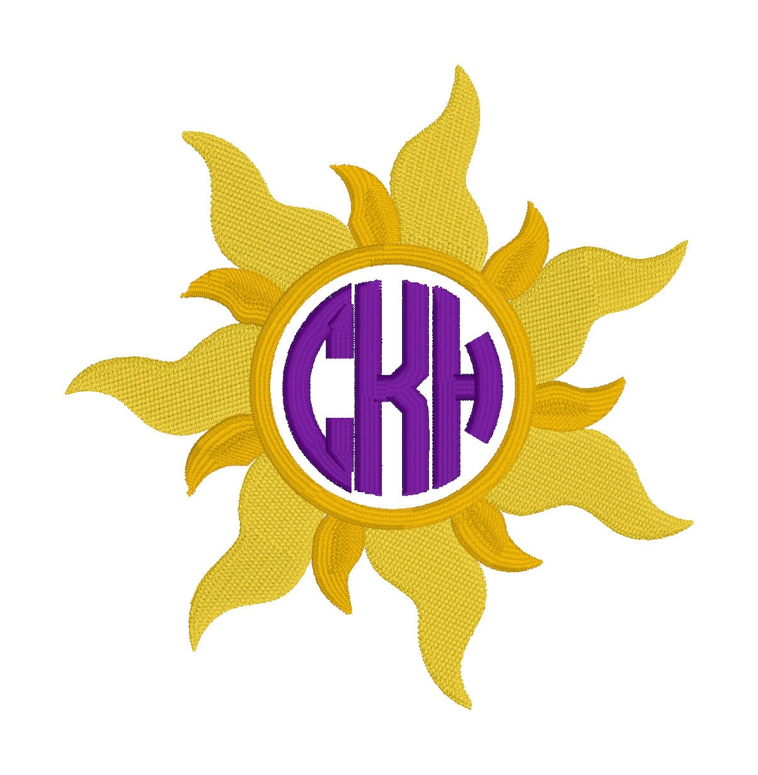 Tangled Rapunzel Sun Embroidery Design 4 Sizes - Etsy