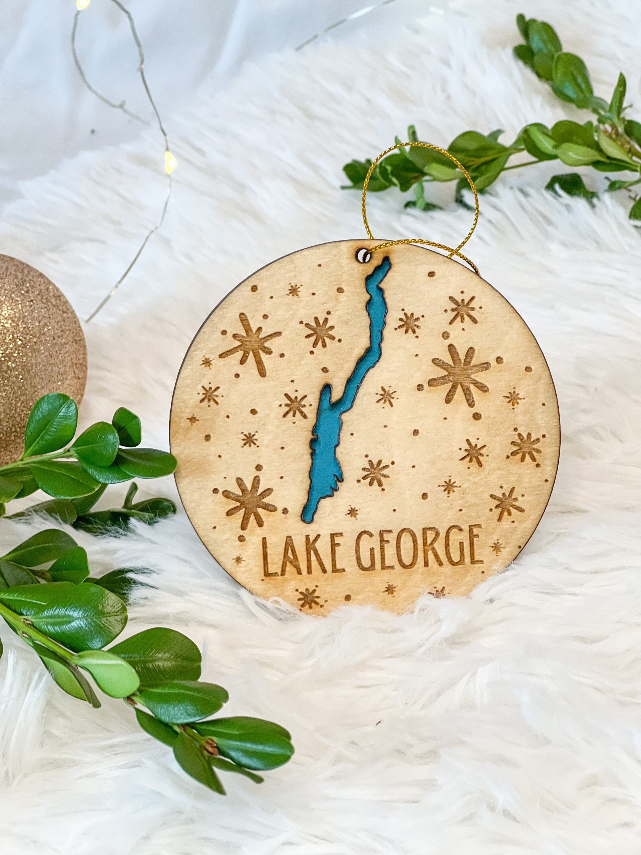 Laser Cut and Hand-painted Lake Outline Ornaments - Etsy