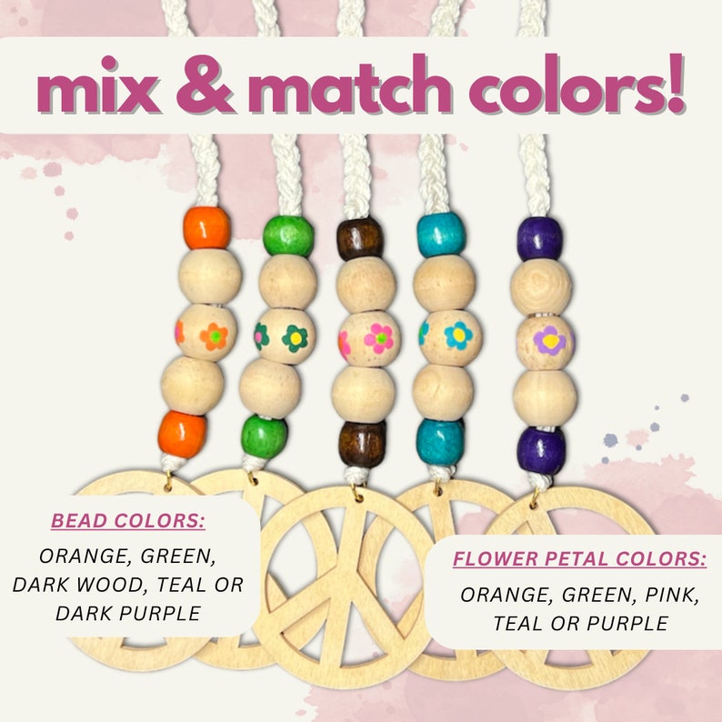 Groovy Wood Peace Sign Car Hanging Accessories, Rear View Mirror ...