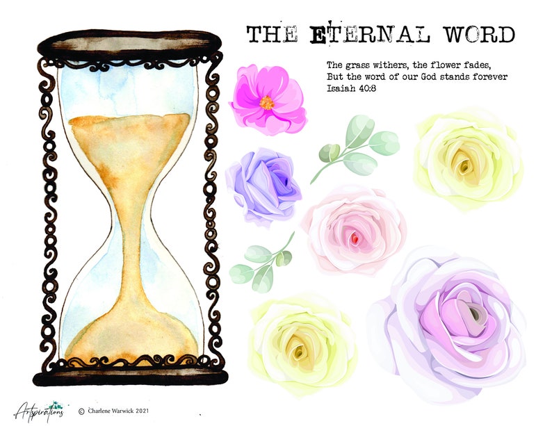 Eternal Word Art: Floral Sand Timer Printables (digital Download) - Etsy