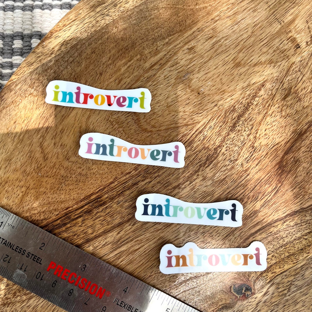 Introvert Sticker | Vinyl | Words | Diecut | Typography | Colorful ...
