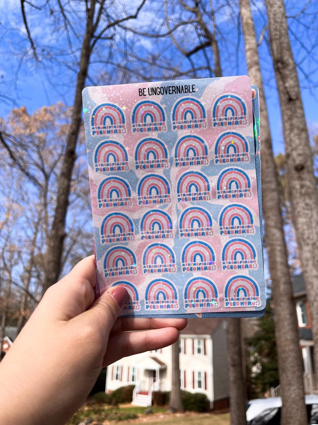 Trans Pride Rainbow Sticker Sheet, Holographic LGBTQ Stickers - Etsy
