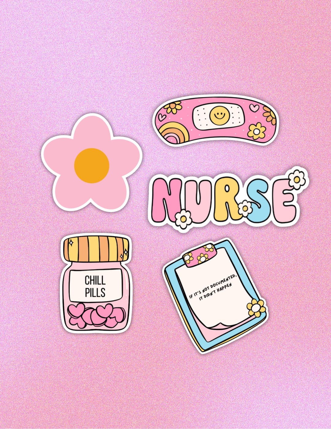 Nurse Sticker Bundle, Cute Nurse Stickers, Nursing Student, Nurse Gift ...