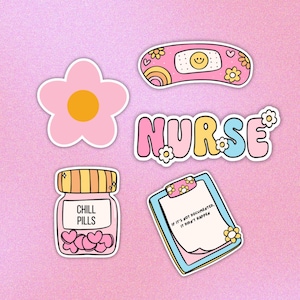 Nurse Sticker Bundle, Cute Nurse Stickers, Nursing Student, Nurse Gift ...