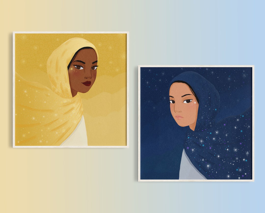 Day & Night Hijabi Art Print | Islamic Wall Art - Etsy