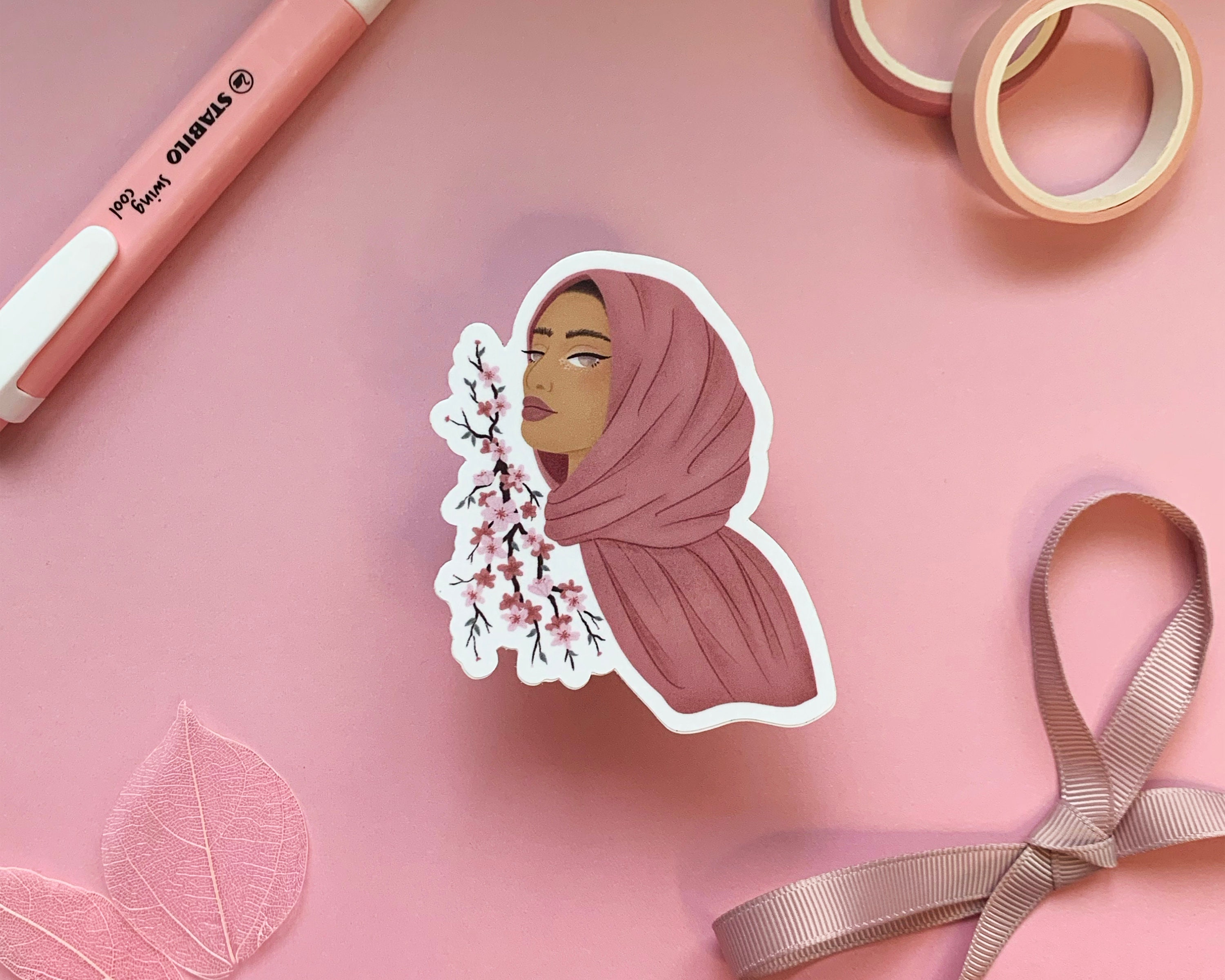 Flower Hijabis Die Cut Sticker Series Cute Hijabi Stickers | Etsy UK