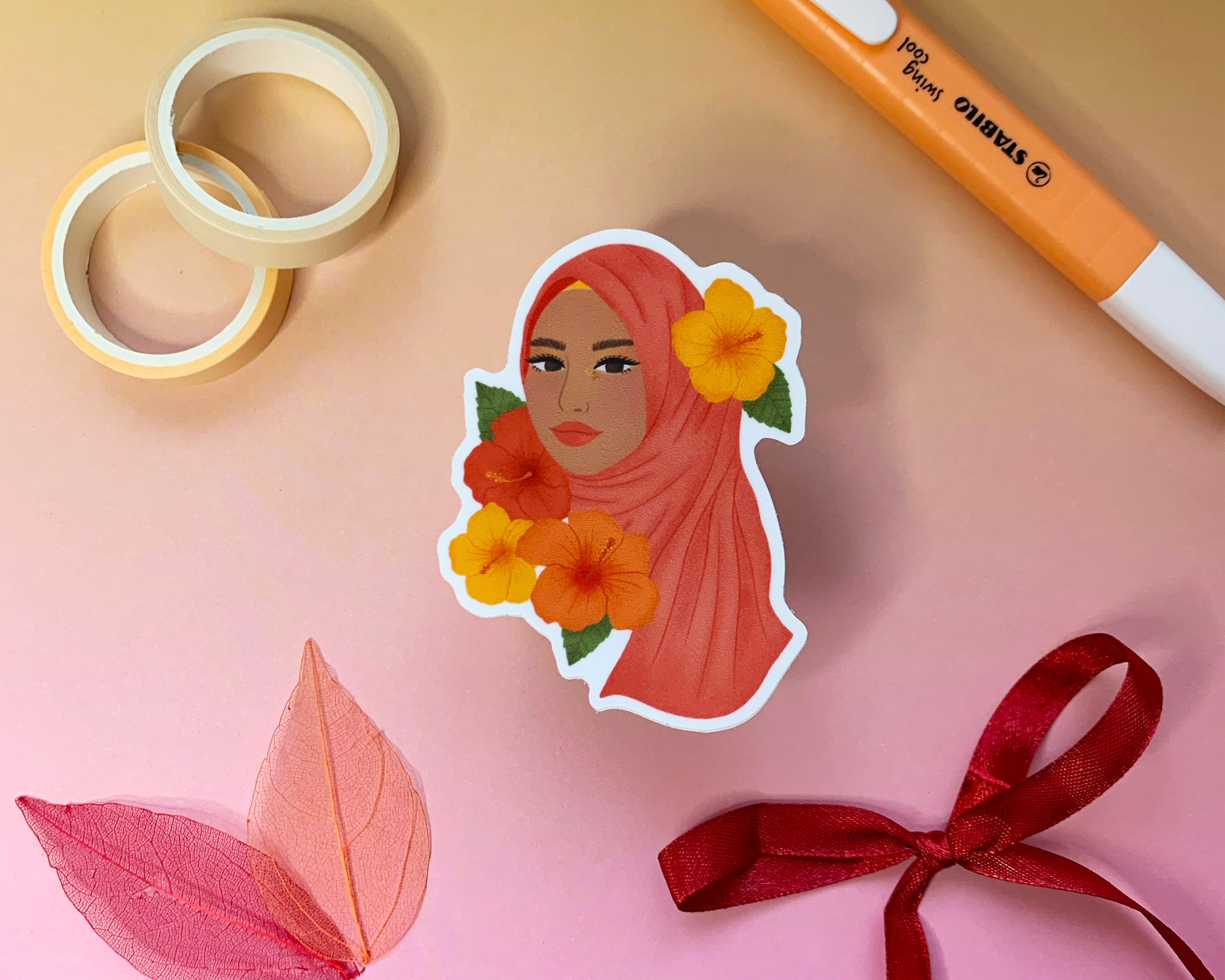 Flower Hijabis Die Cut Sticker Series Cute Hijabi Stickers - Etsy UK