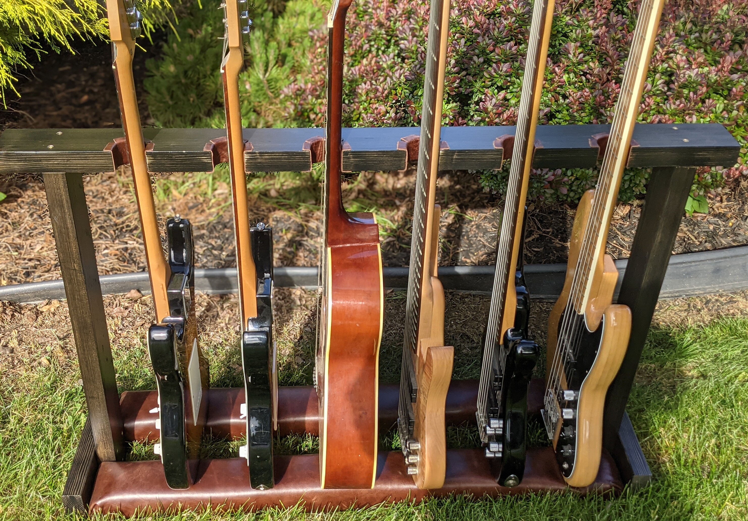 Leather & Wood Upright Custom Guitar Rack Guitar Stand - Etsy