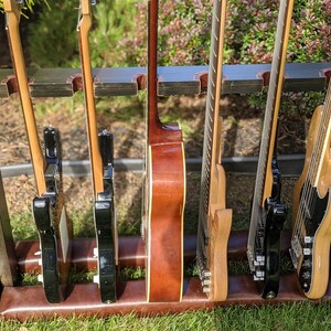 Leather & Wood Upright Custom Guitar Rack Guitar Stand - Etsy
