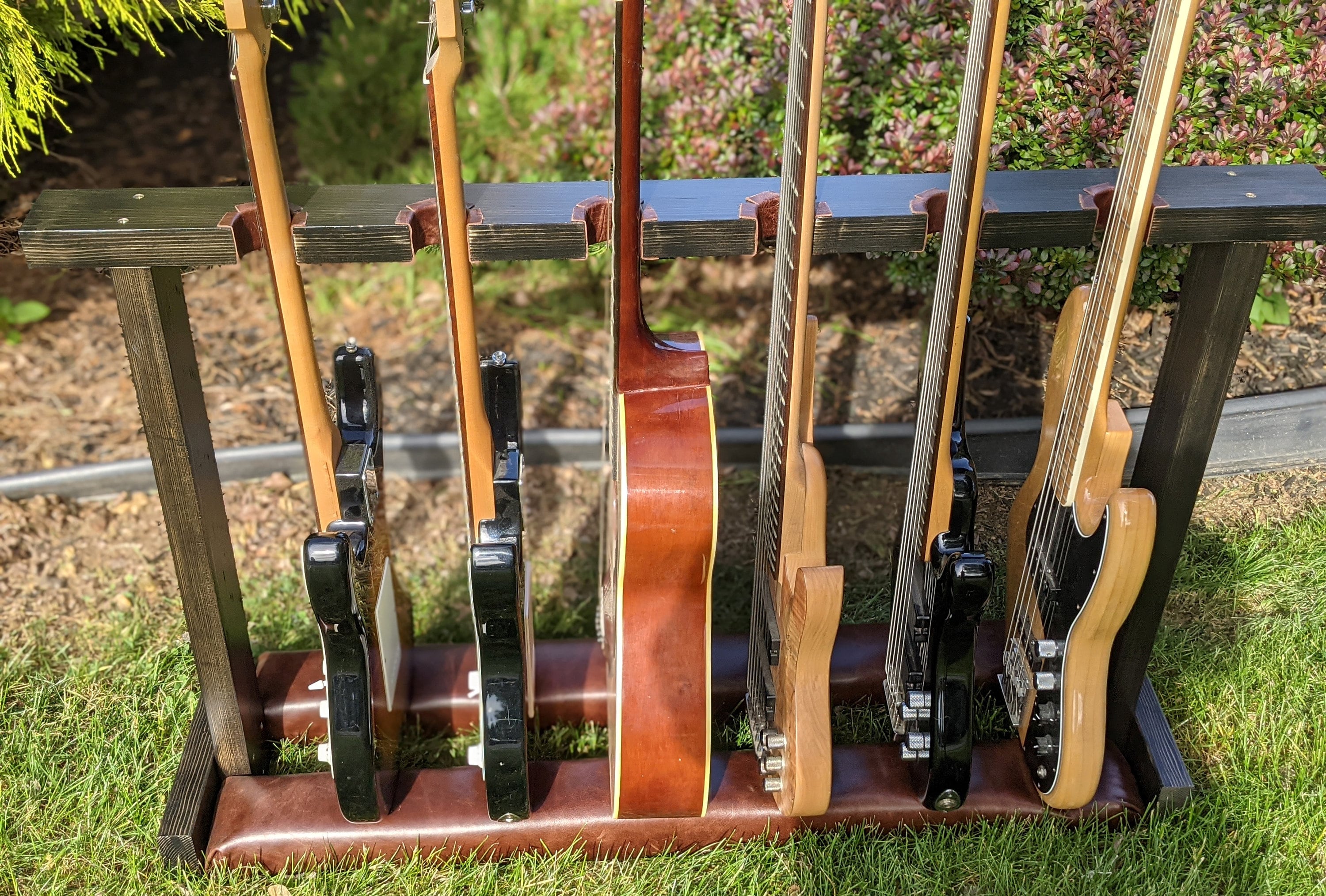 Leather & Wood Upright Custom Guitar Rack Guitar Stand - Etsy