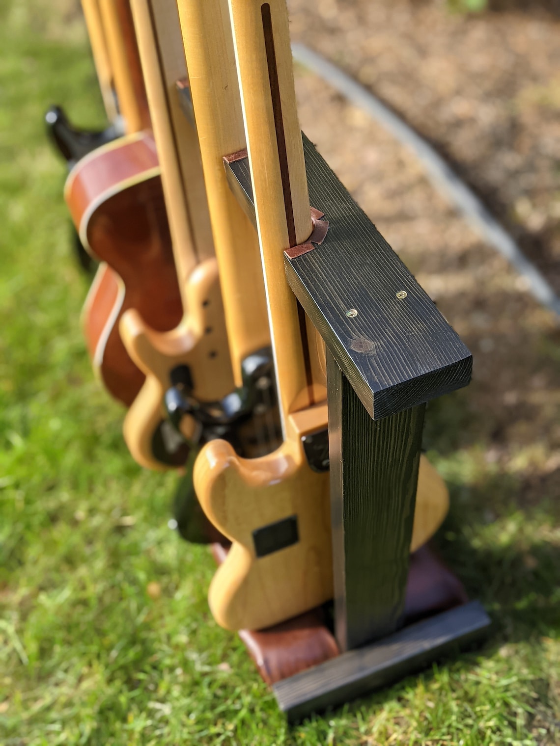 Leather & Wood Upright Custom Guitar Rack Guitar Stand - Etsy