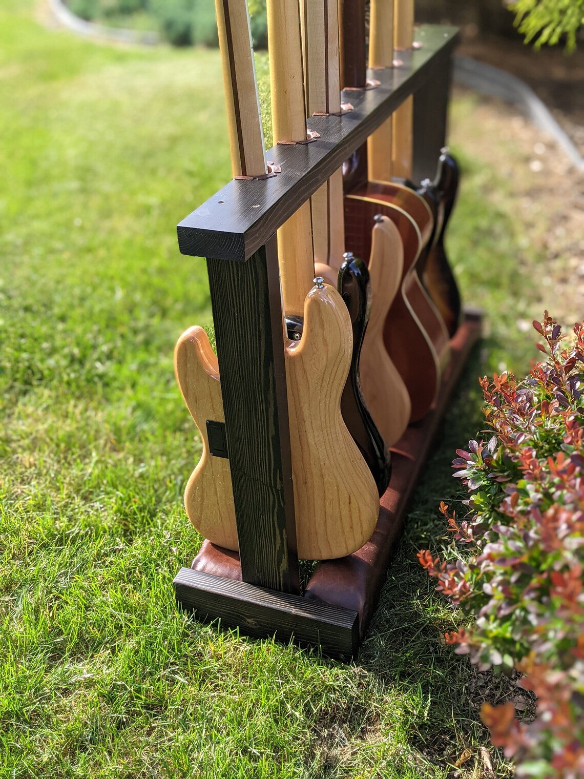 Leather & Wood Upright Custom Guitar Rack Guitar Stand - Etsy