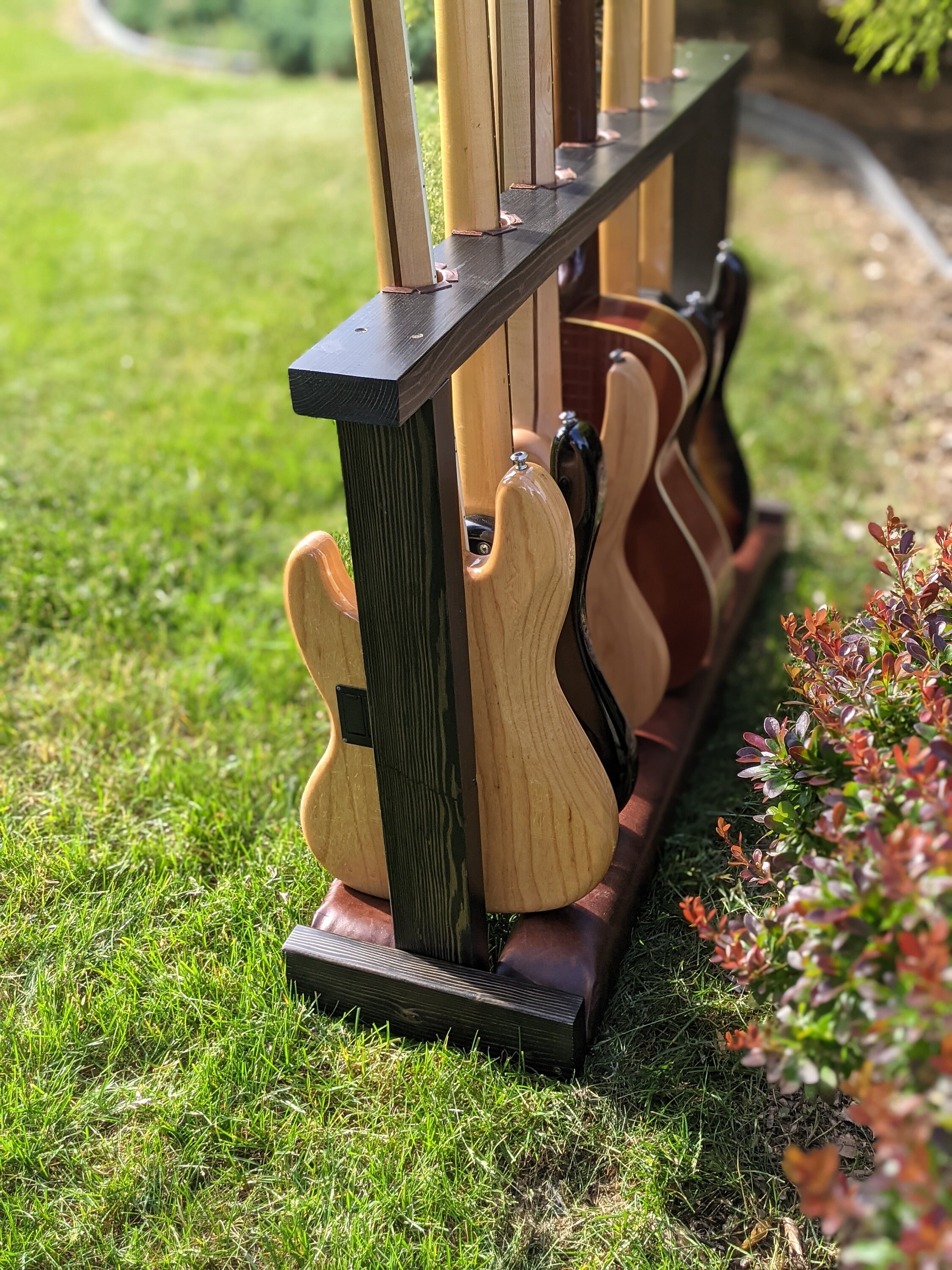 Leather & Wood Upright Custom Guitar Rack Guitar Stand - Etsy