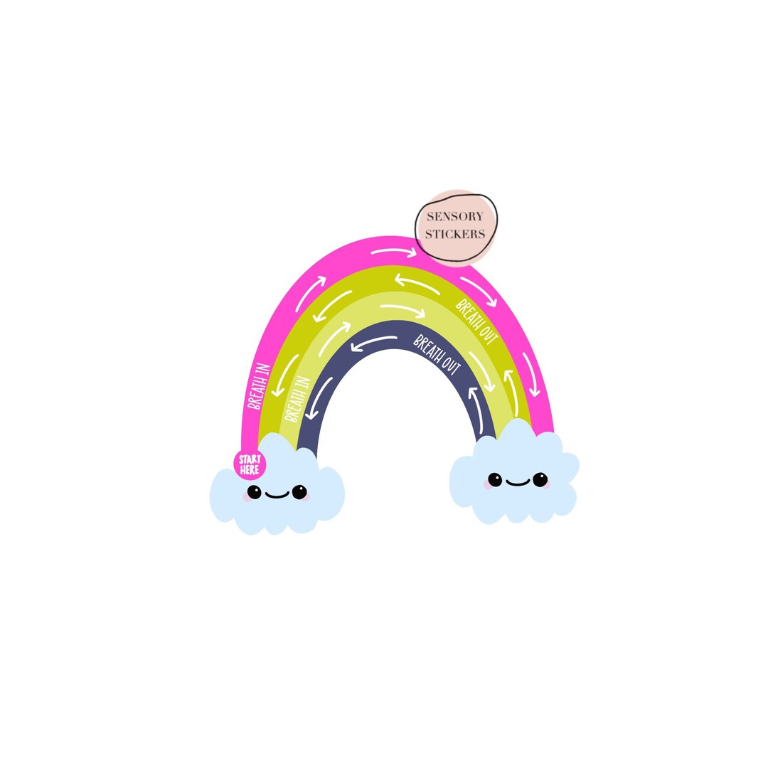Sensory Stickers: Breath In/out for Anxiety Relief, Sensory Fidget ...