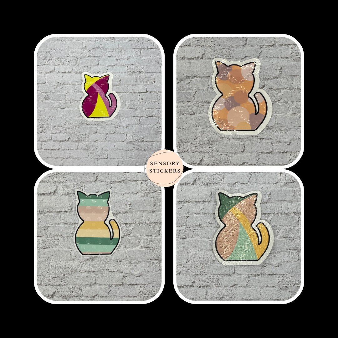 Sensory Stickers: Cat Stickers for Anxiety Relief, Sensory Fidget ...