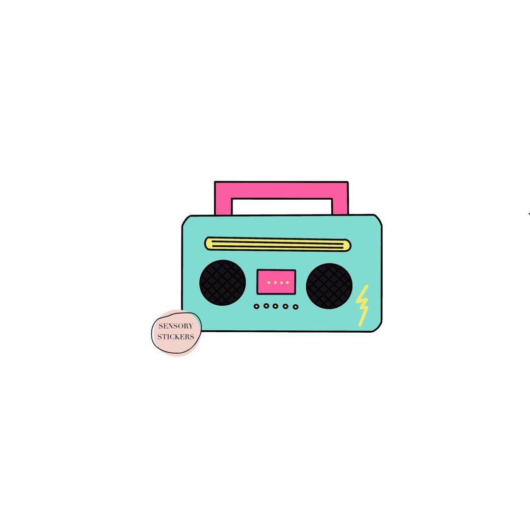 Sensory Stickers: 80s Radio Sticker for Anxiety Relief, Fidget Sticker ...