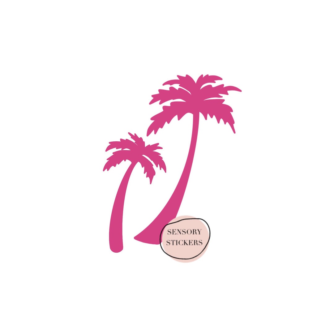 Sensory Stickers: Pink Palm Tree Sticker for Anxiety Relief, Sensory ...