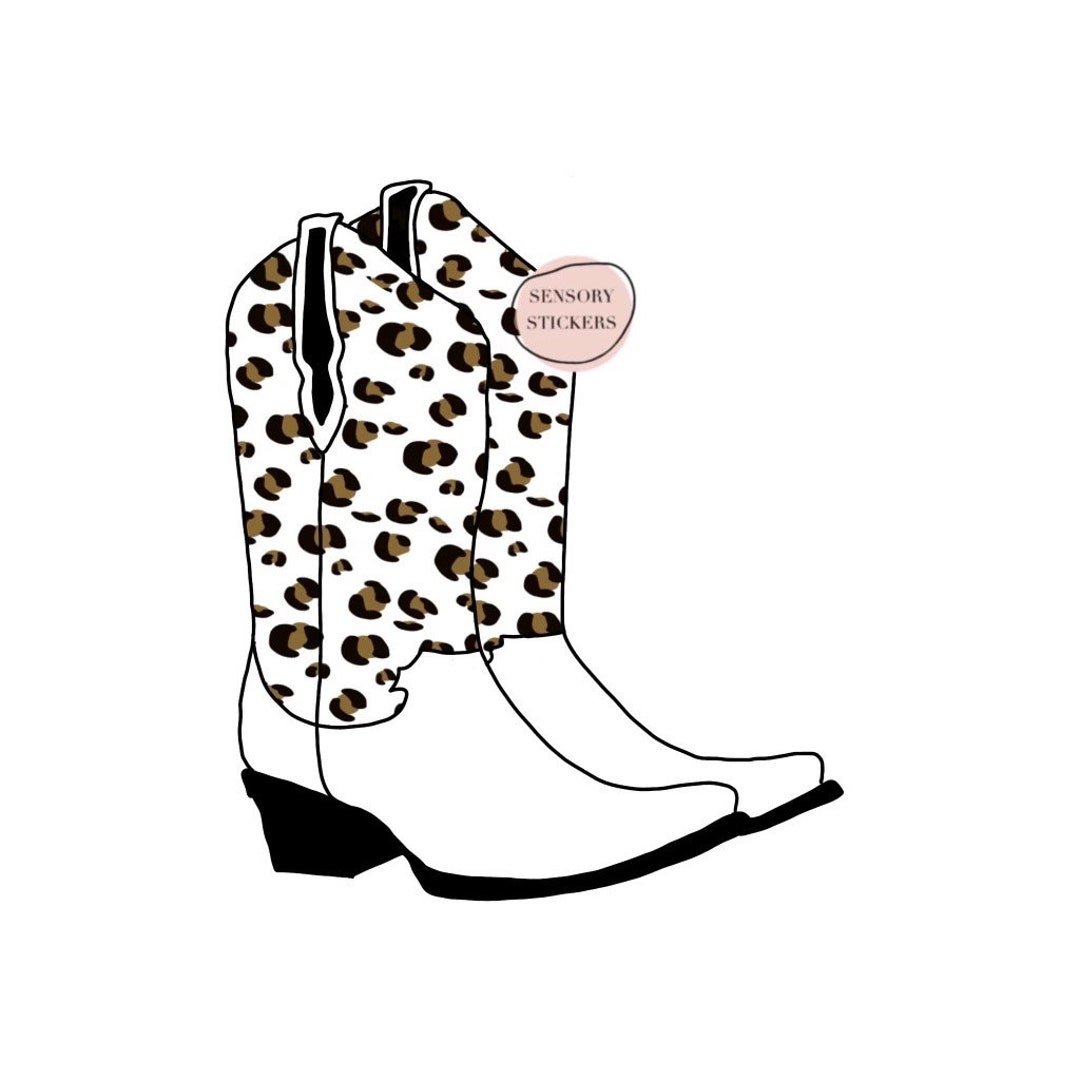 Cowboy Boots,sensory Stickers:anxiety Relief, Sensory Fidget Sticker ...