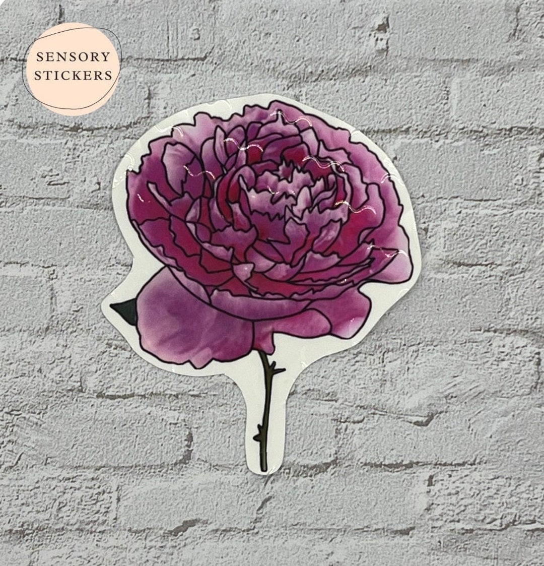 Sensory Stickers: Pink Single Flower for Anxiety Relief, Sensory Fidget ...