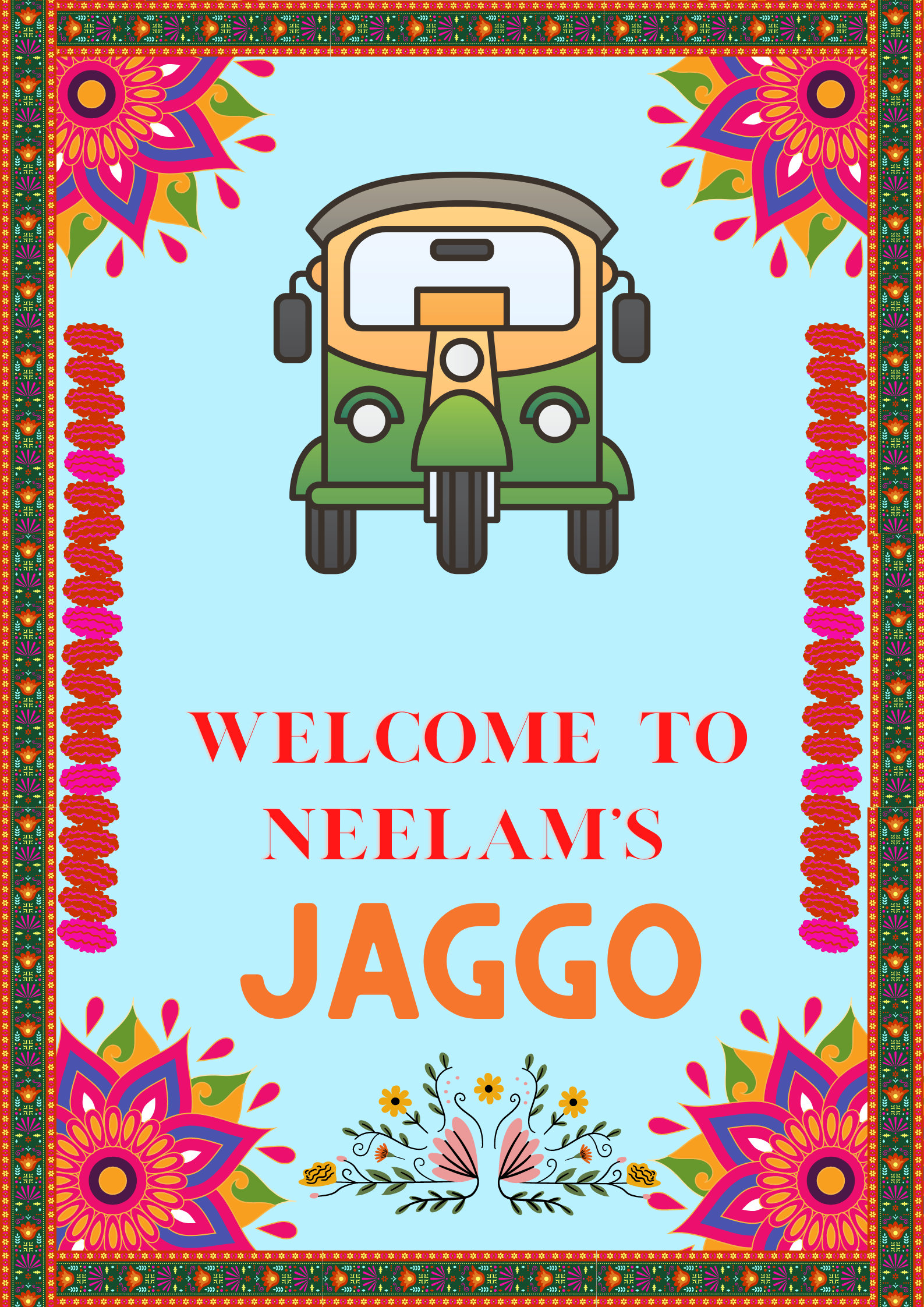 Jaggo Welcome Sign, Punjabi Wedding Sign, Welcome to Sign, Punjabi ...