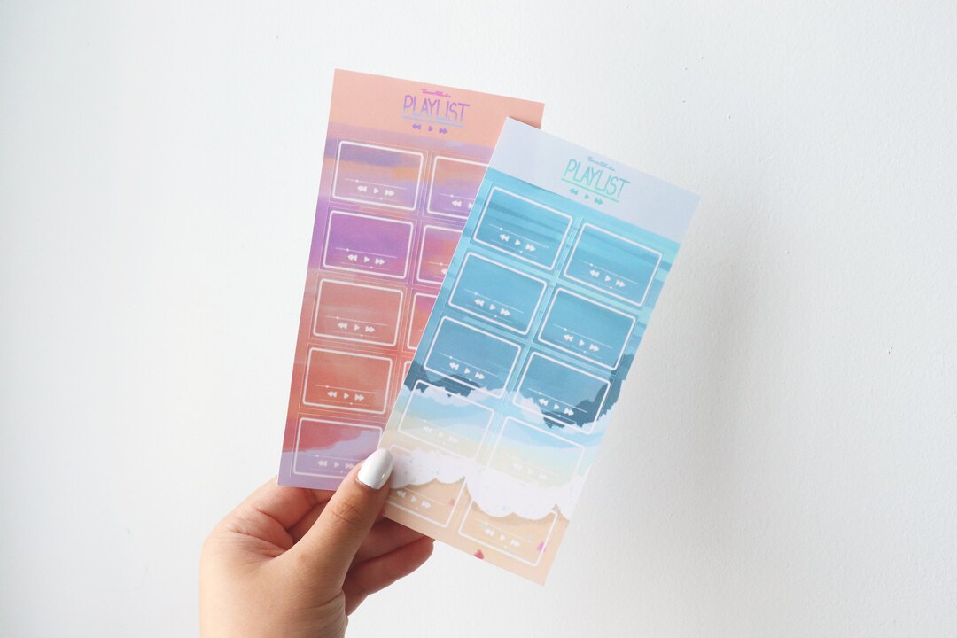 Playlist Sticker Sheet, Music Player, Stationery, Stickers, Journal ...