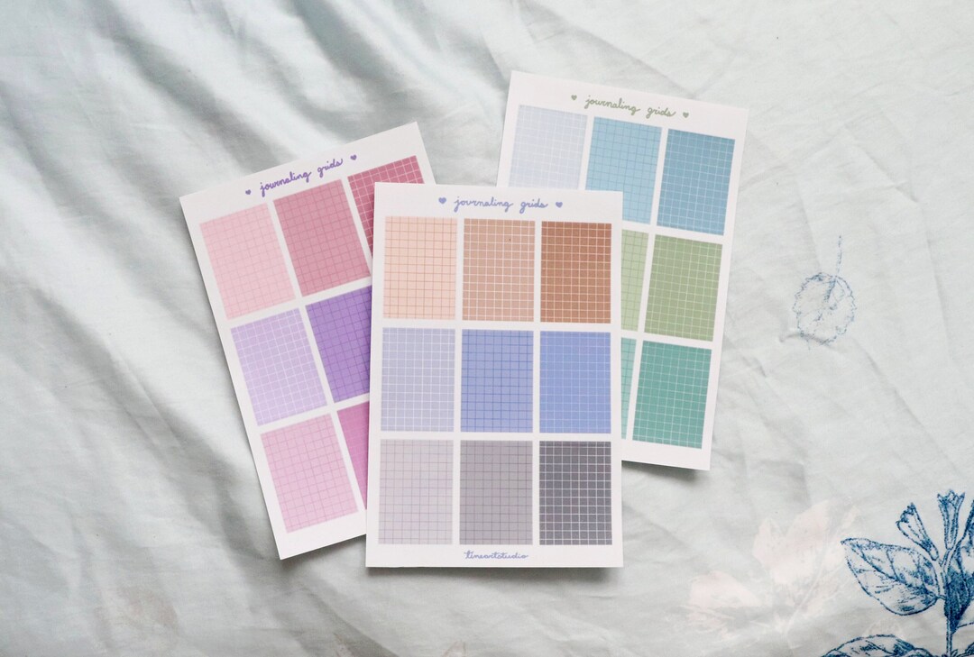 Journaling Grids Sticker Sheet, Aesthetic, Bullet Journal, Deco ...