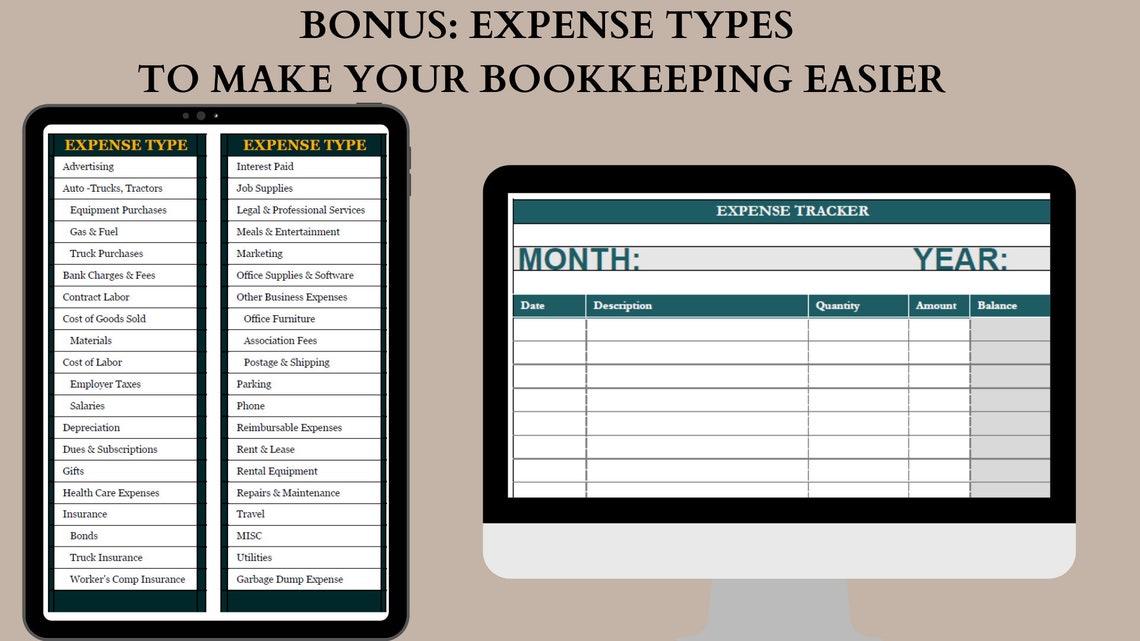 Small Business Expense Tracker Spreadsheet. Expense Tracker Book ...