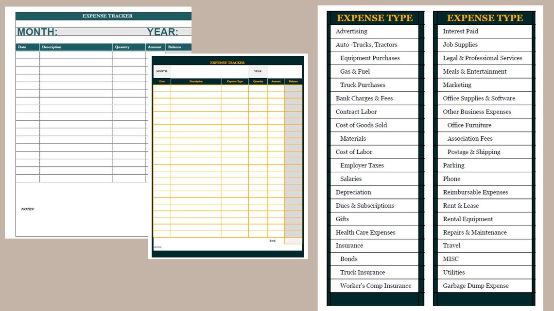 Small Business Expense Tracker Spreadsheet. Expense Tracker Book ...