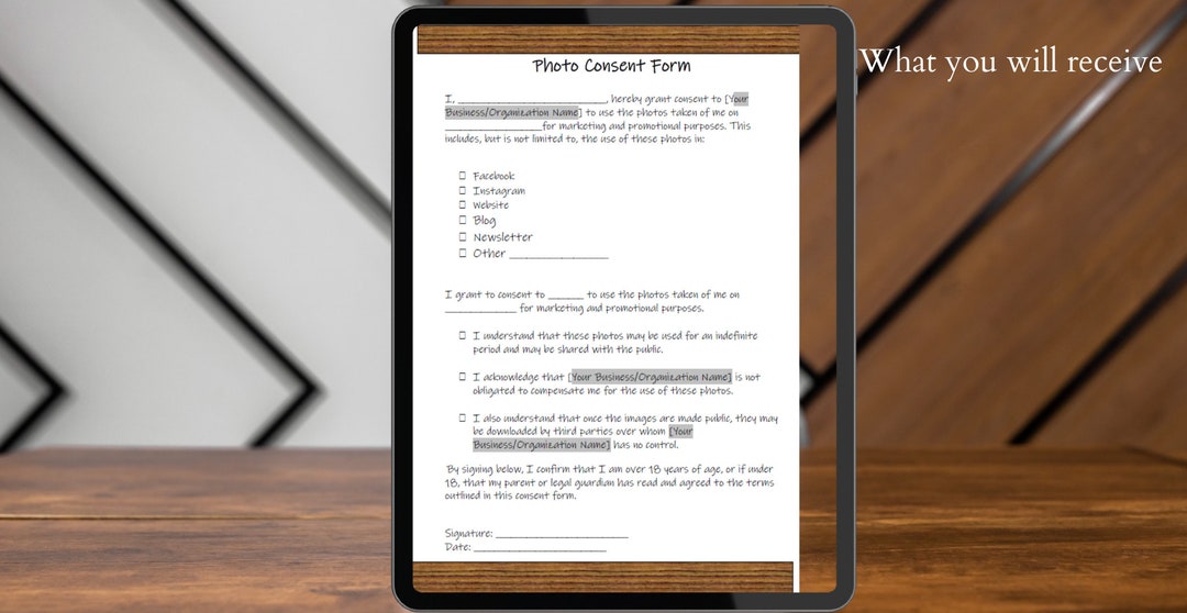 Create Trust With Our Editable Photo Consent Form: Safeguarding Your ...