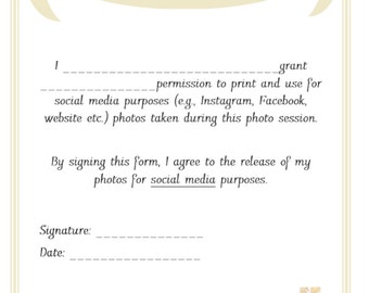 EASY Photo Release Form - Bundle. General Digital Print and Template. Customize. Word. Release ...