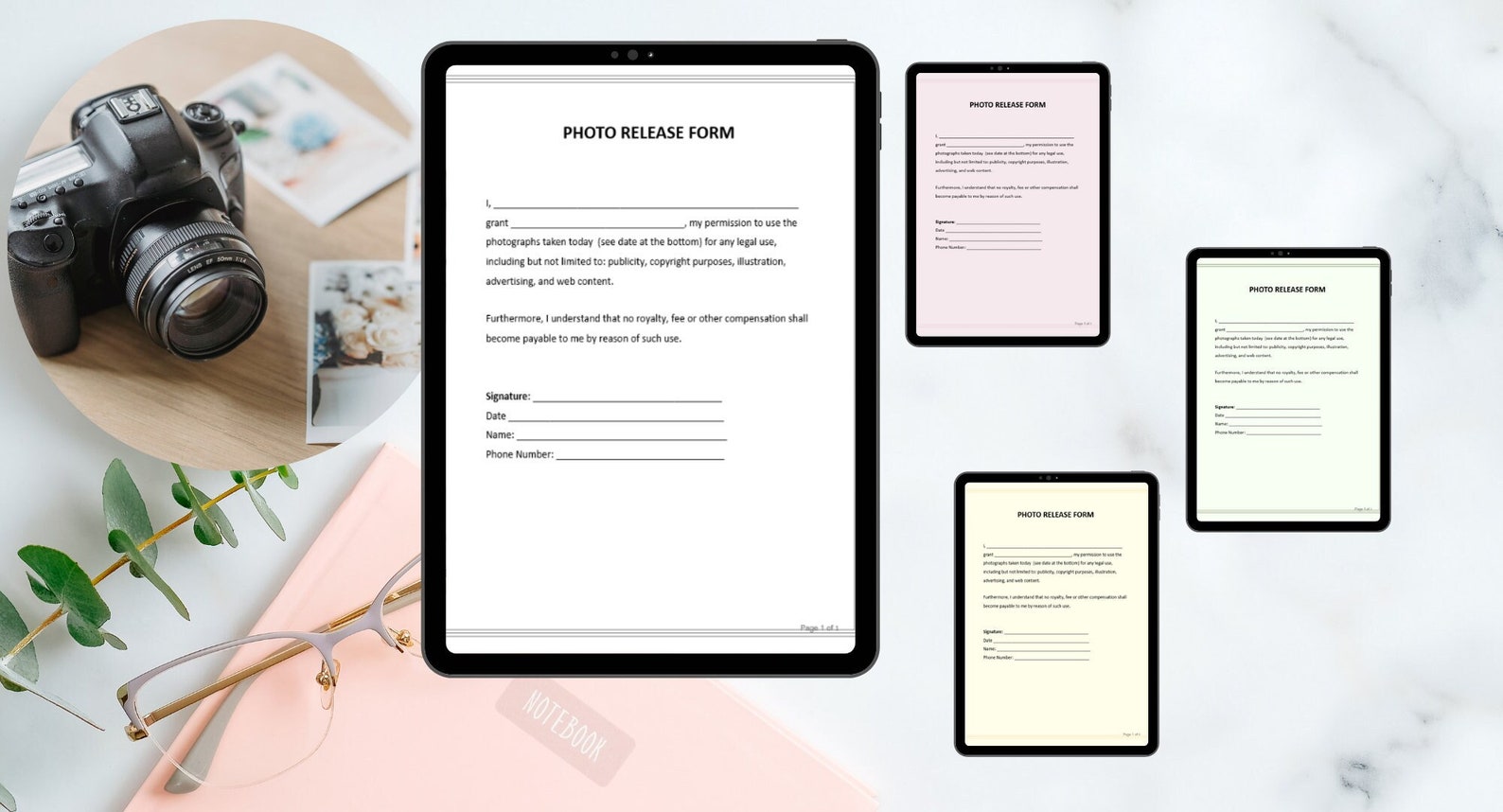 Photo Release Form Template Bundle – Customizable Word & PDF (instant ...