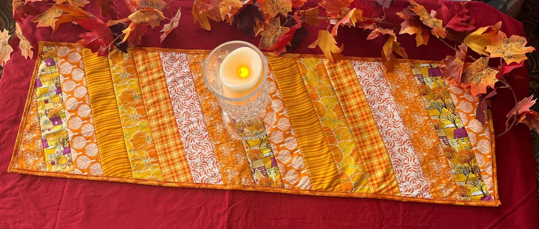 Handmade Quilted Fall Table Runners – Autumn Pumpkins, Thanksgiving ...