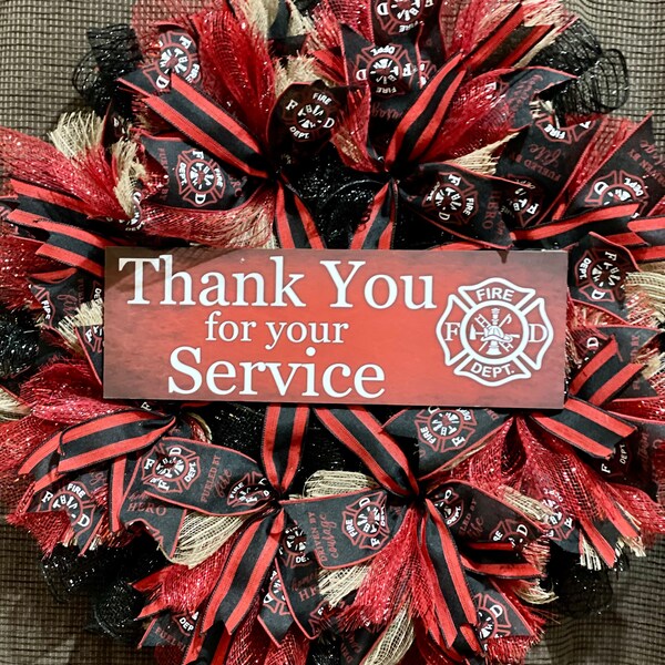 Firefighter Wreath - Etsy