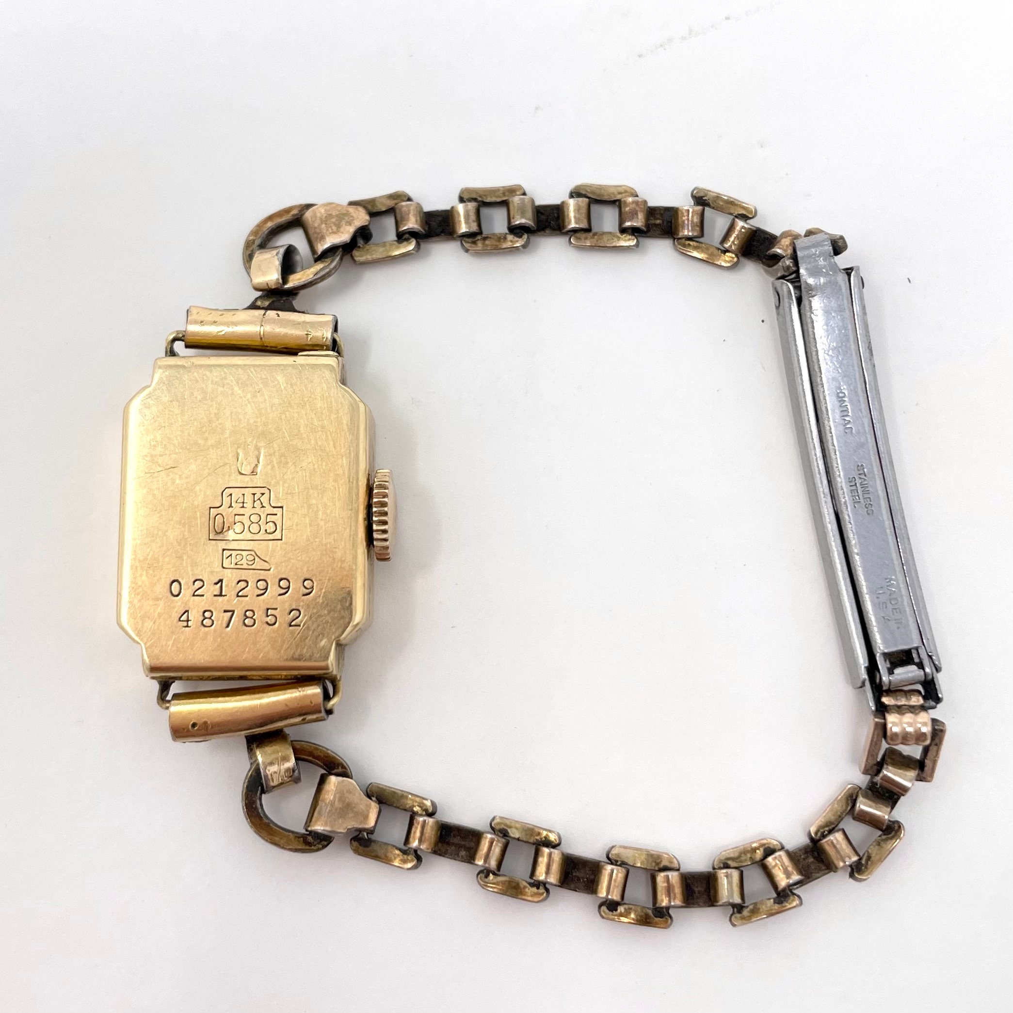 Vintage 1940s Parker 14K Yellow Gold Ladies Wind up Wrist Watch PARKER ...
