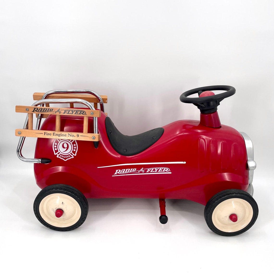 Vintage Radio Flyer Fire Engine No 9 Metal Red Kids Ride on - Etsy
