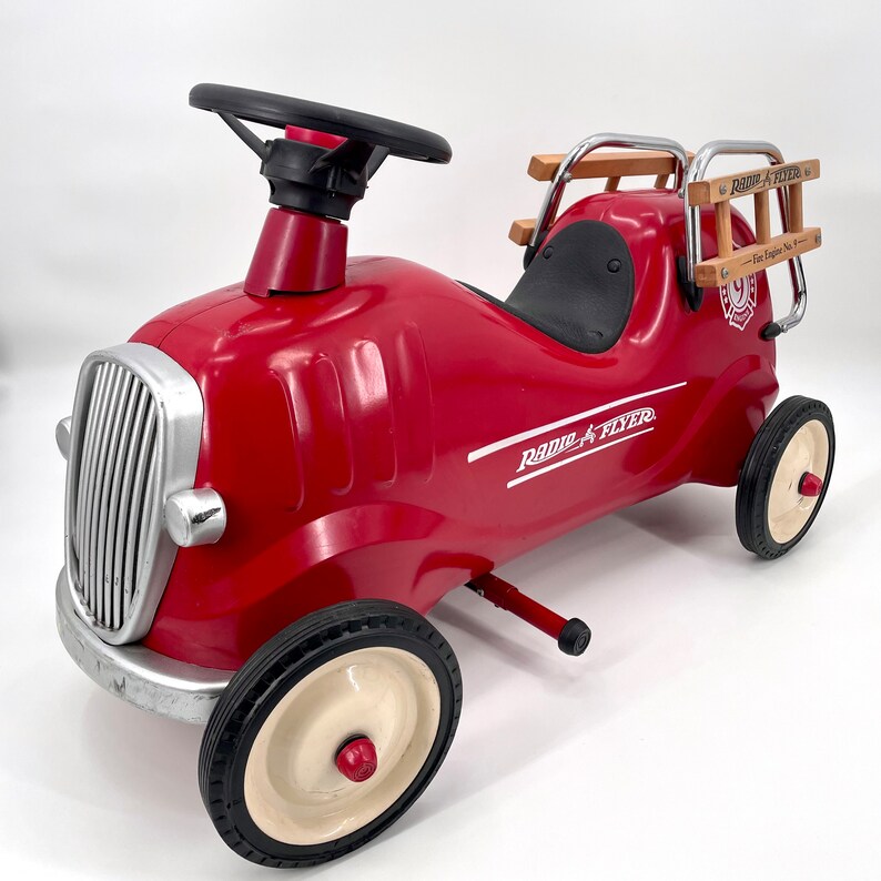 Vintage Radio Flyer Fire Engine No 9 Metal Red Kids Ride on - Etsy