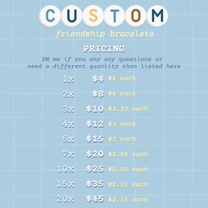 Custom Friendship Bracelets - Etsy