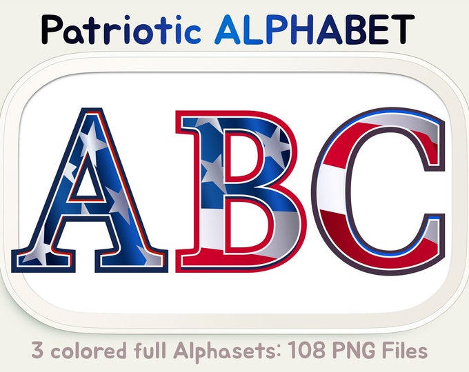 USA Alphabet 4th of JULY PNG, Instant Download - Etsy Canada
