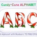Candy Cane Alphabet, Candy Cane Letters, Doodle Letter PNG, Christmas ...