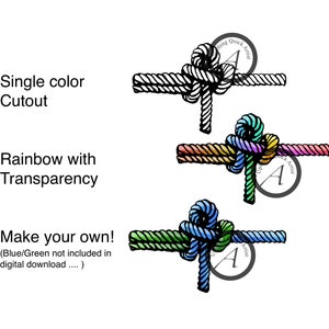 Rainbow Knot Rope Sheet Bend SVG PNG Cricut Design Vinyl - Etsy