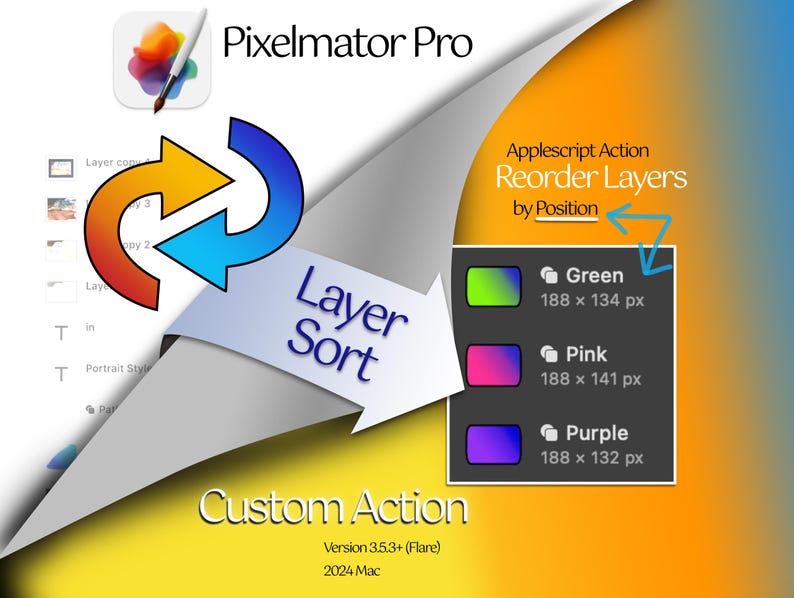 Layer Sorting Pixelmator Pro Action, Order by Position - Etsy