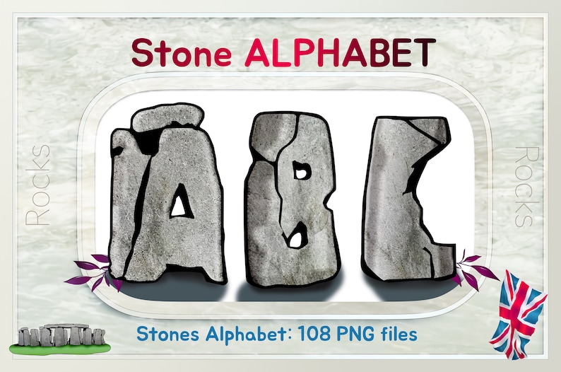 Stone Alphabet, Rock Letters, Custom Stonehedge Message Alphabet - Etsy