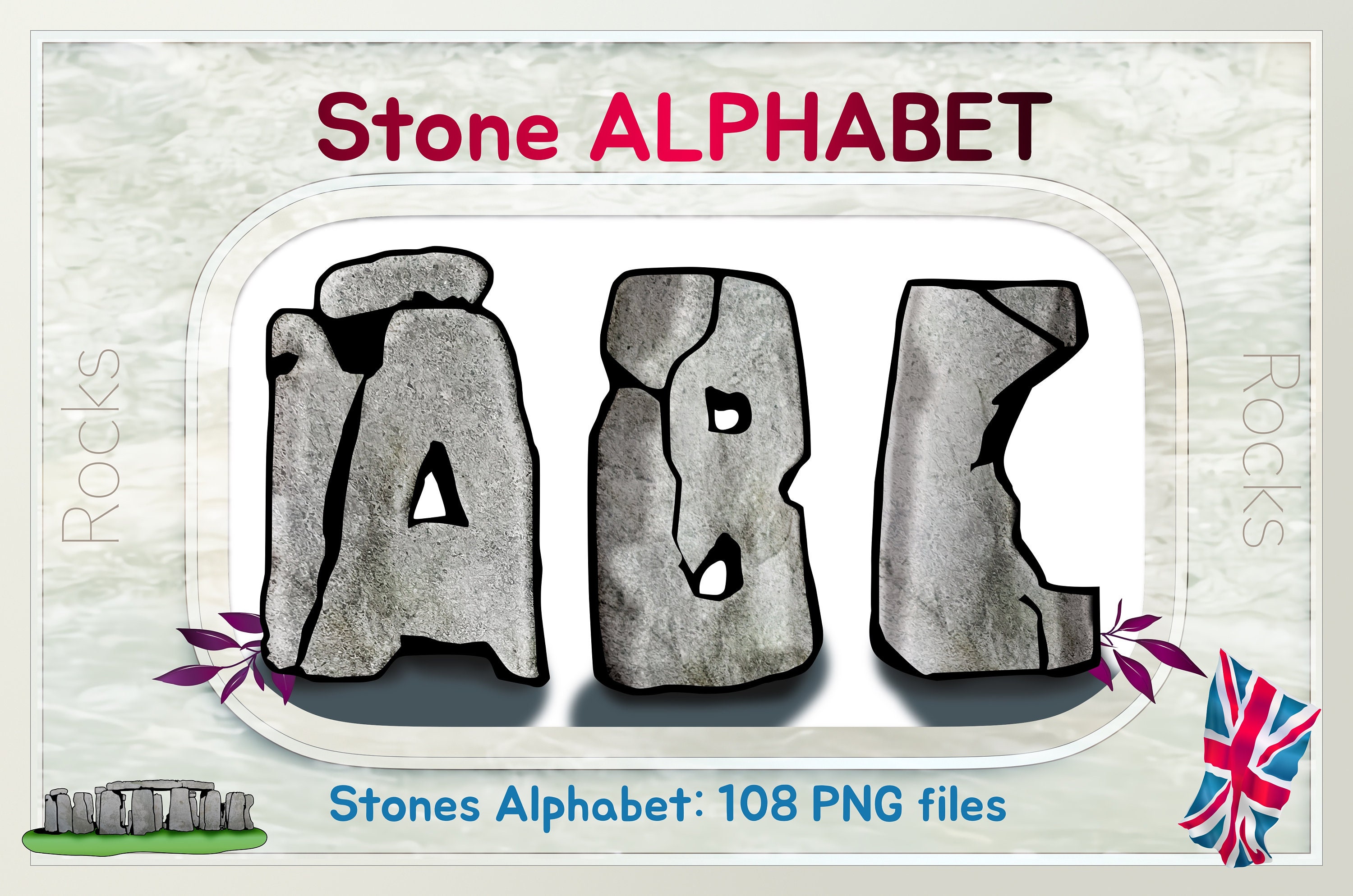 Stone Alphabet, Rock Letters, Custom Stonehedge Message Alphabet - Etsy
